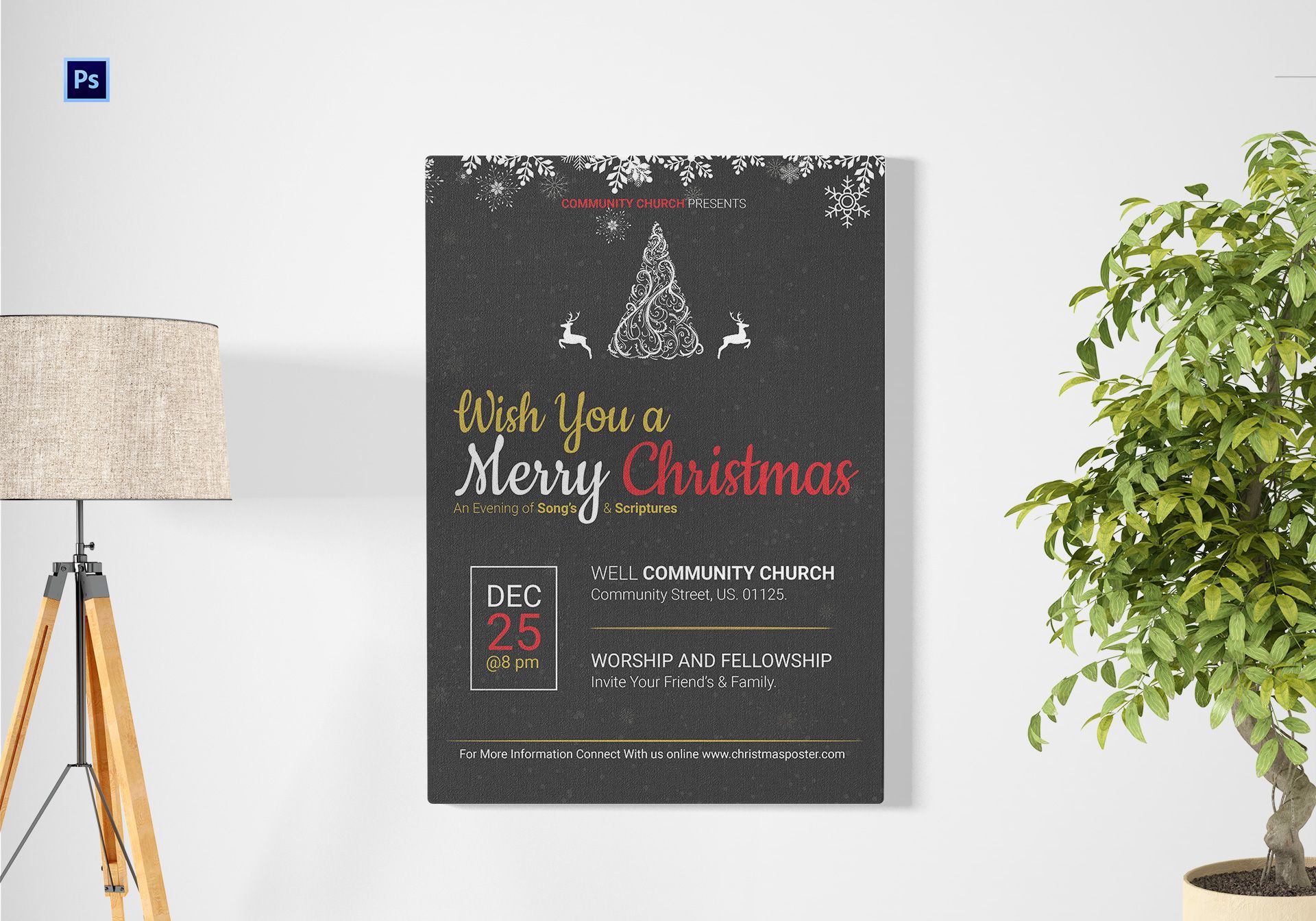 Editable Christmas Poster Template in Adobe Photoshop
