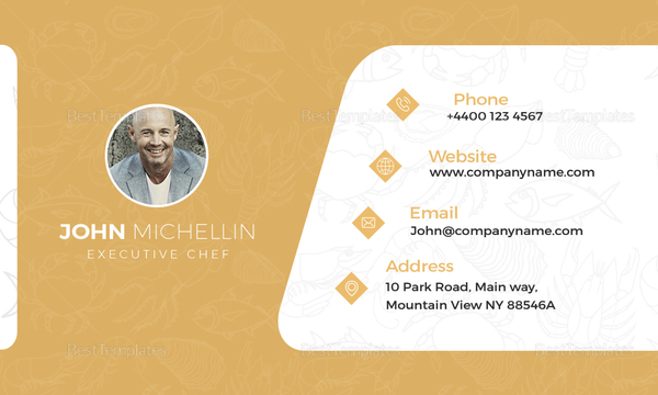 Restaurant Chef Business Card Design Template in PSD, Word, Publisher