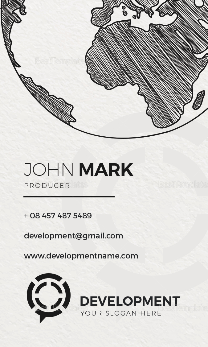 Producer Business Card Design Template in Word, PSD, Publisher