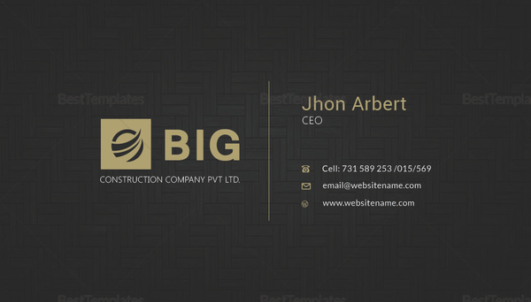 CEO Business Card Design Template in Word, PSD, Publisher