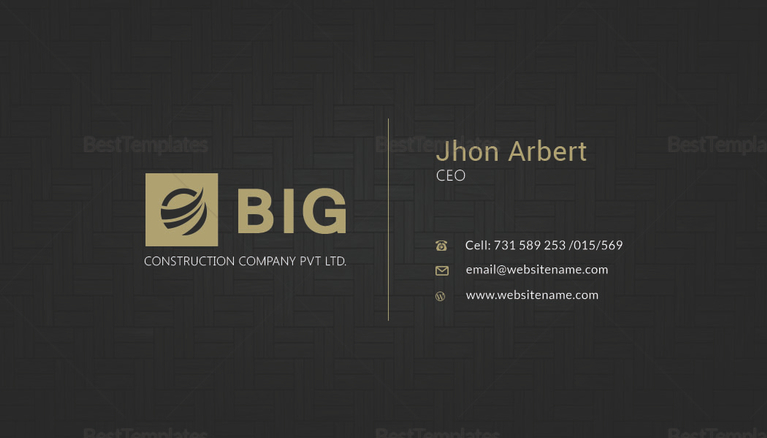CEO Business Card Design Template in Word, PSD, Publisher