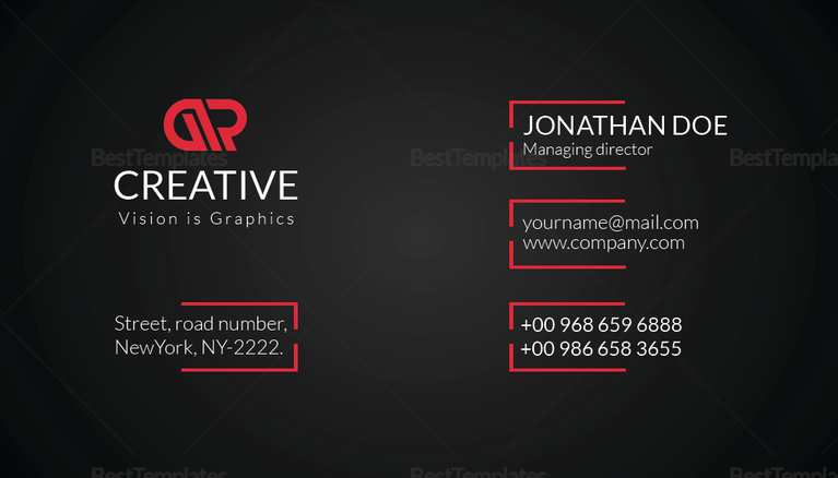 Director Business Card Design Template in PSD, Word, Publisher