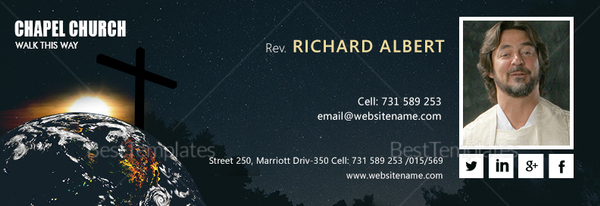 Church Email Signature Design Template in PSD, HTML