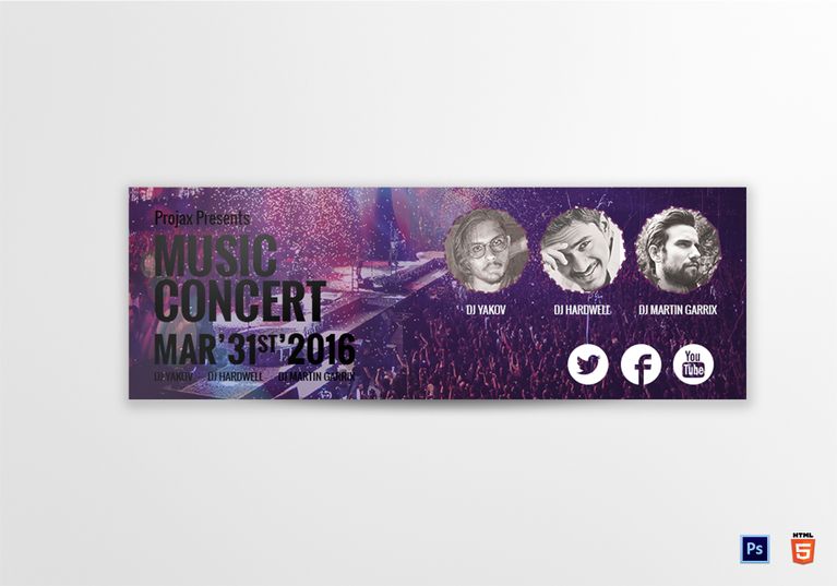 Music Email Signature Design Template in PSD, HTML