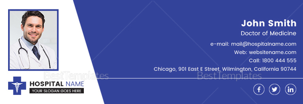 Clinic Email Signature Design Template in PSD, HTML