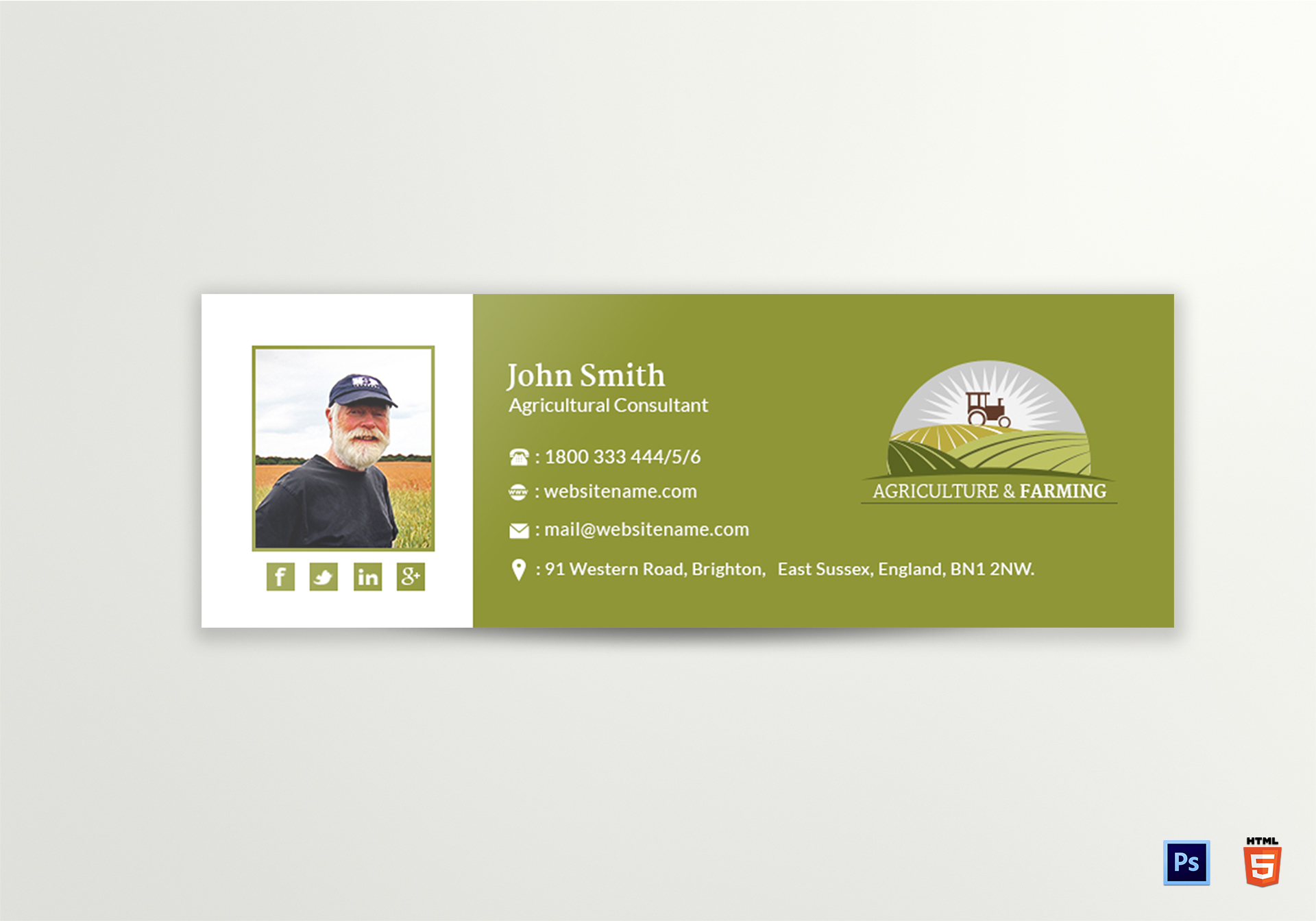 Agriculture And Farming Email Signature Design Template in PSD, HTML