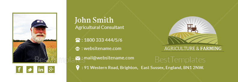 Agriculture And Farming Email Signature Design Template in PSD, HTML