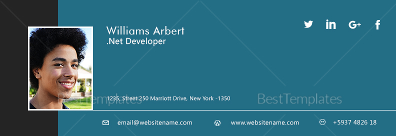 Net Developer Email Signature Design Template in PSD, HTML