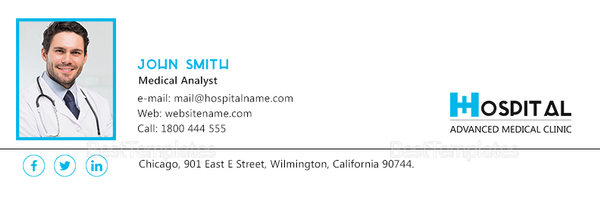 Hospital Email Signature Design Template in PSD, HTML