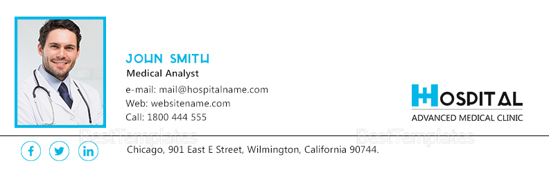 Hospital Email Signature Design Template in PSD, HTML