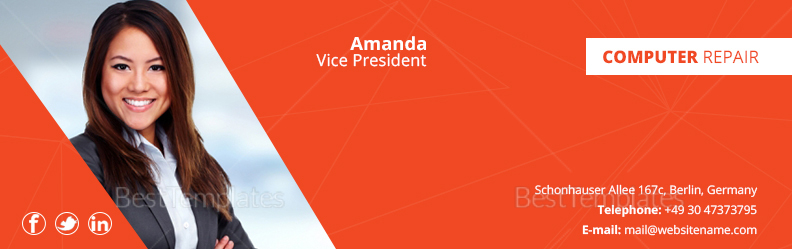 Computer Repair Email Signature Design Template in PSD, HTML