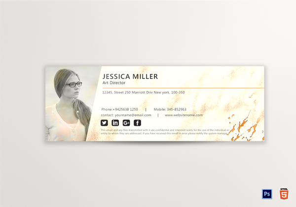 Art Director Email Signature Design Template in PSD, HTML