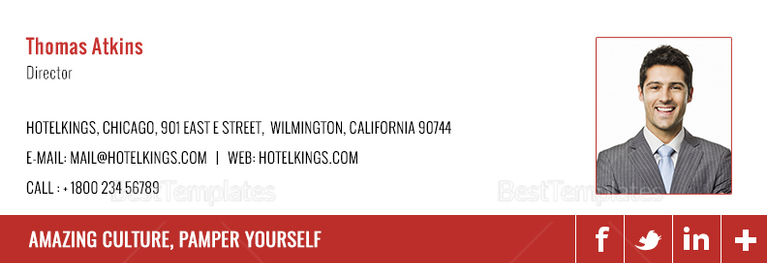 Hotel Holiday Email Signature Design Template in PSD, HTML