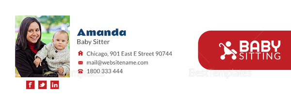 Baby Sitting Email Signature Design Template in PSD, HTML