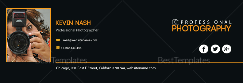 Photography Email Signature Design Template in PSD, HTML