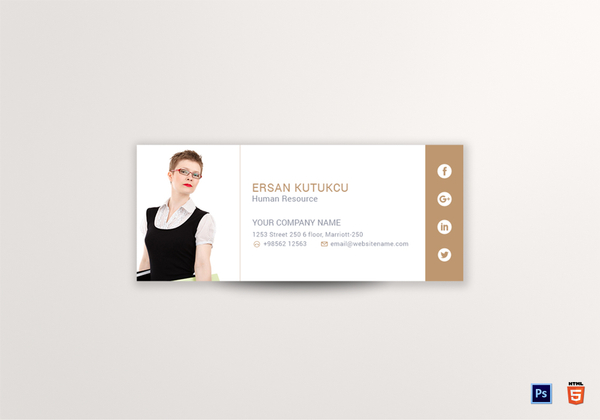 HR Email Signature Design Template in PSD, HTML