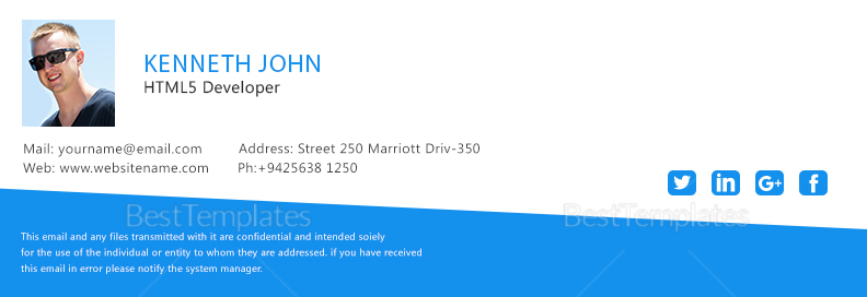 Html Developer Email Signature Design Template in PSD, HTML