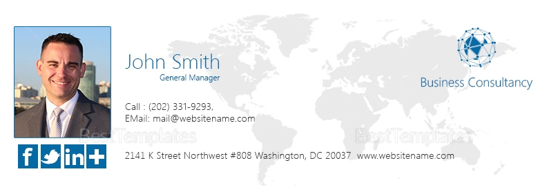Business Consultancy Email Signature Design Template in PSD, HTML