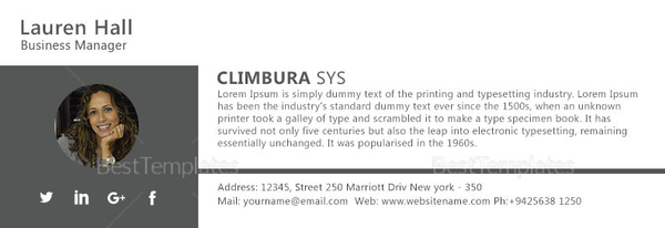 Business Manager Email Signature Design Template in PSD, HTML