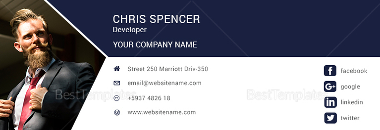 Developers Email Signature Design Template in PSD, HTML