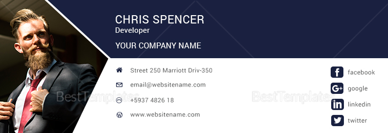 Developers Email Signature Design Template in PSD, HTML