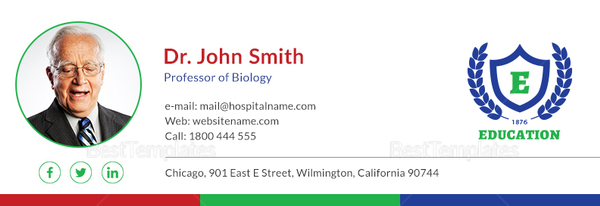 Education Email Signature Design Template in PSD, HTML