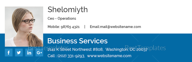 Business Service Email Signature Design Template in PSD, HTML