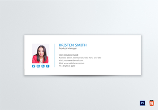 Professional Product Manager Email Signature Design Template in PSD, HTML
