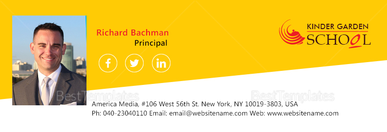 Kinder Garden School Email Signature Design Template in PSD, HTML