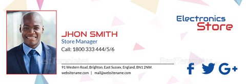 Electronic Store Email Signature Design Template in PSD, HTML