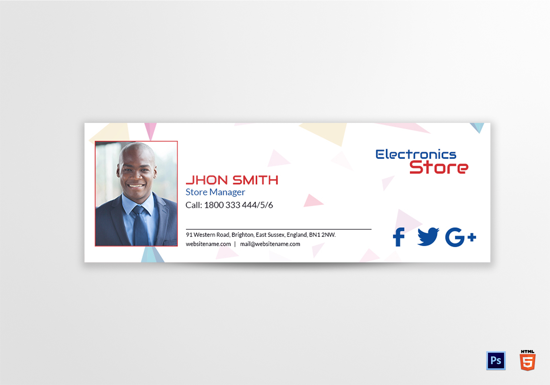Electronic Store Email Signature Design Template in PSD, HTML