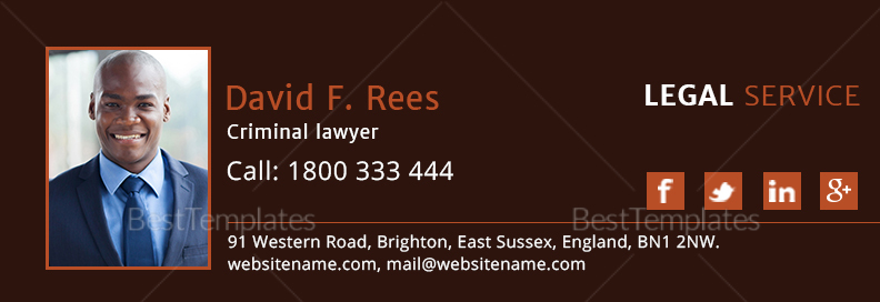 Legal Services Email Signature Design Template in PSD, HTML