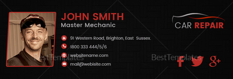 Car Repair Email Signature Design Template in PSD, HTML