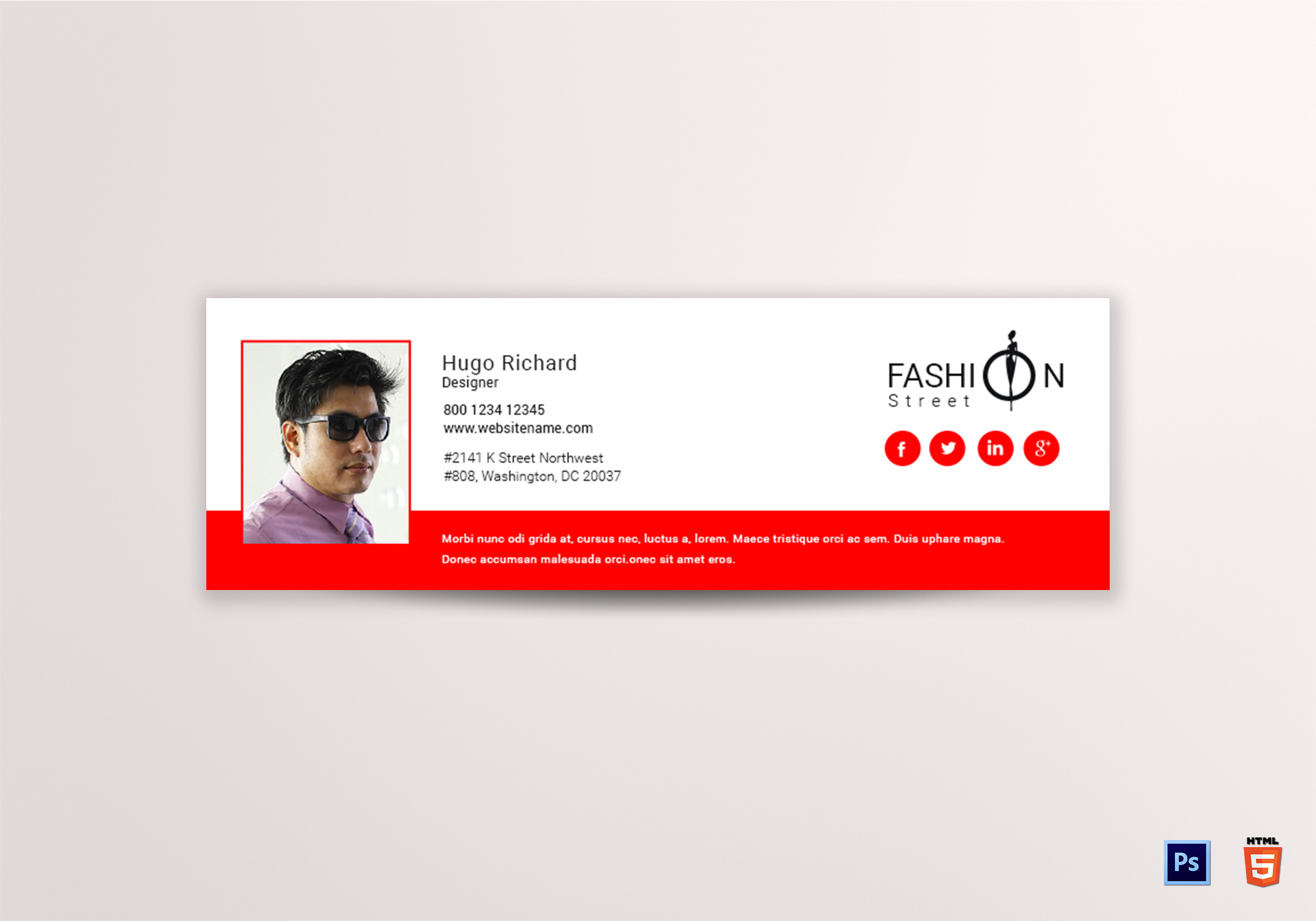Fashion Email Signature Design Template in PSD, HTML