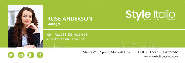 Furniture Email Signature Design Template in PSD, HTML