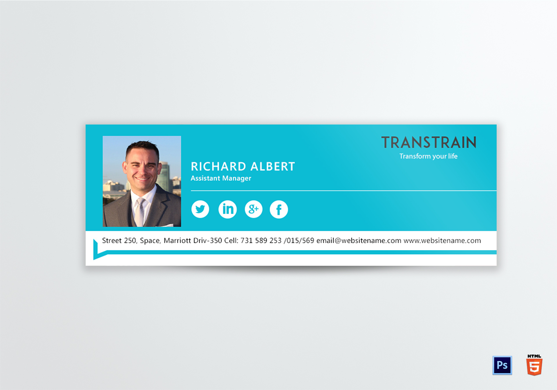 Training Institute Email Signature Design Template in PSD, HTML