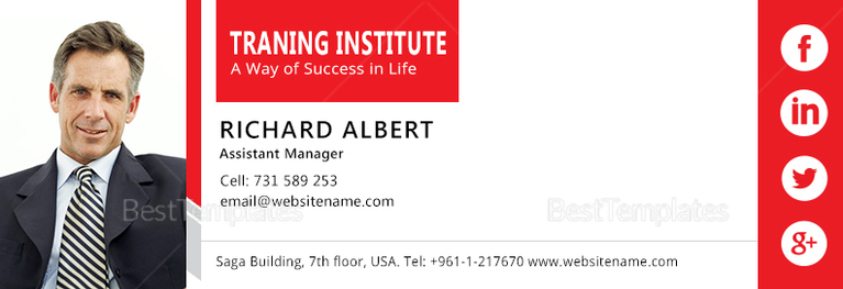 Training Email Signature Design Template in PSD, HTML