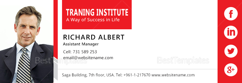 Training Email Signature Design Template in PSD, HTML