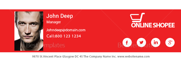 Sales Manager Email Signature Design Template in PSD, HTML