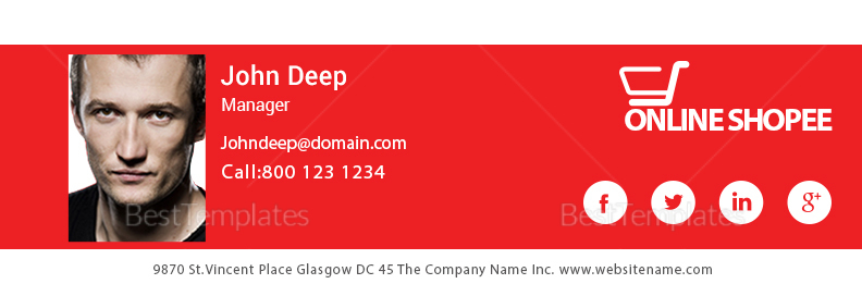 Sales Manager Email Signature Design Template in PSD, HTML