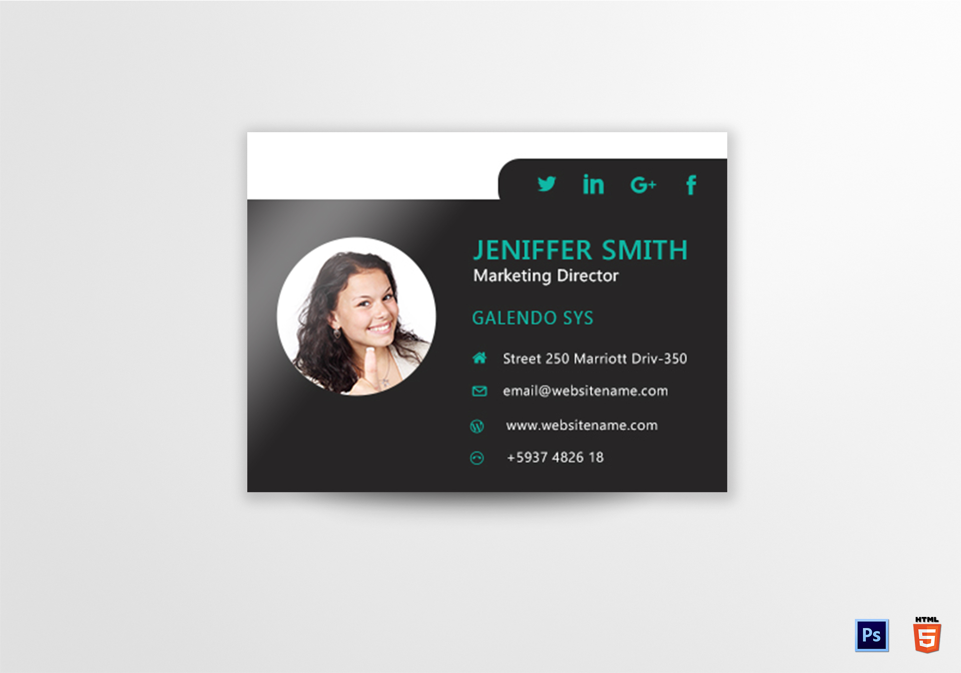 Marketing Director Email Signature Design Template in PSD, HTML