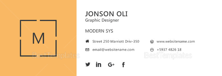 Modern Email Signature Design Template in PSD, HTML
