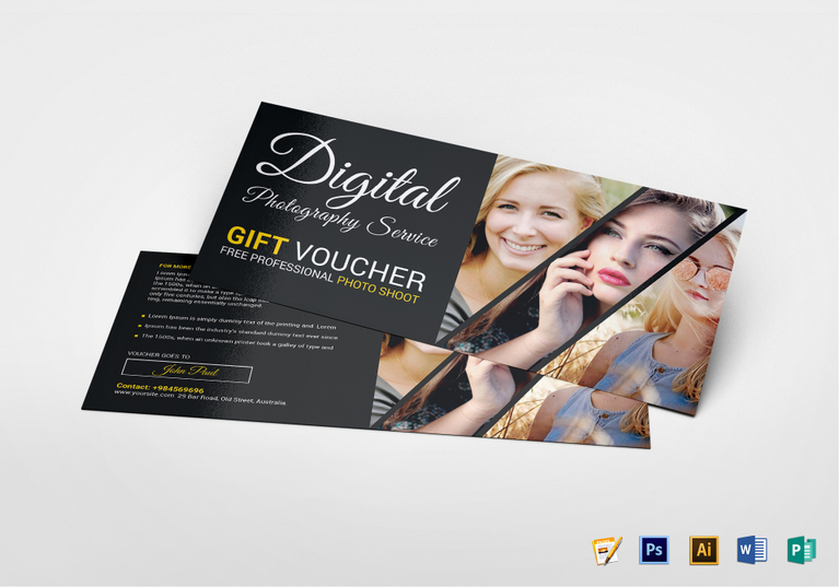 Photo Session Gift Voucher Design Template in Word, PSD, Illustrator ...