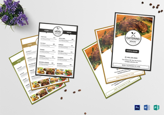 Catering Services Menu Design Template in PSD, Publisher, Word