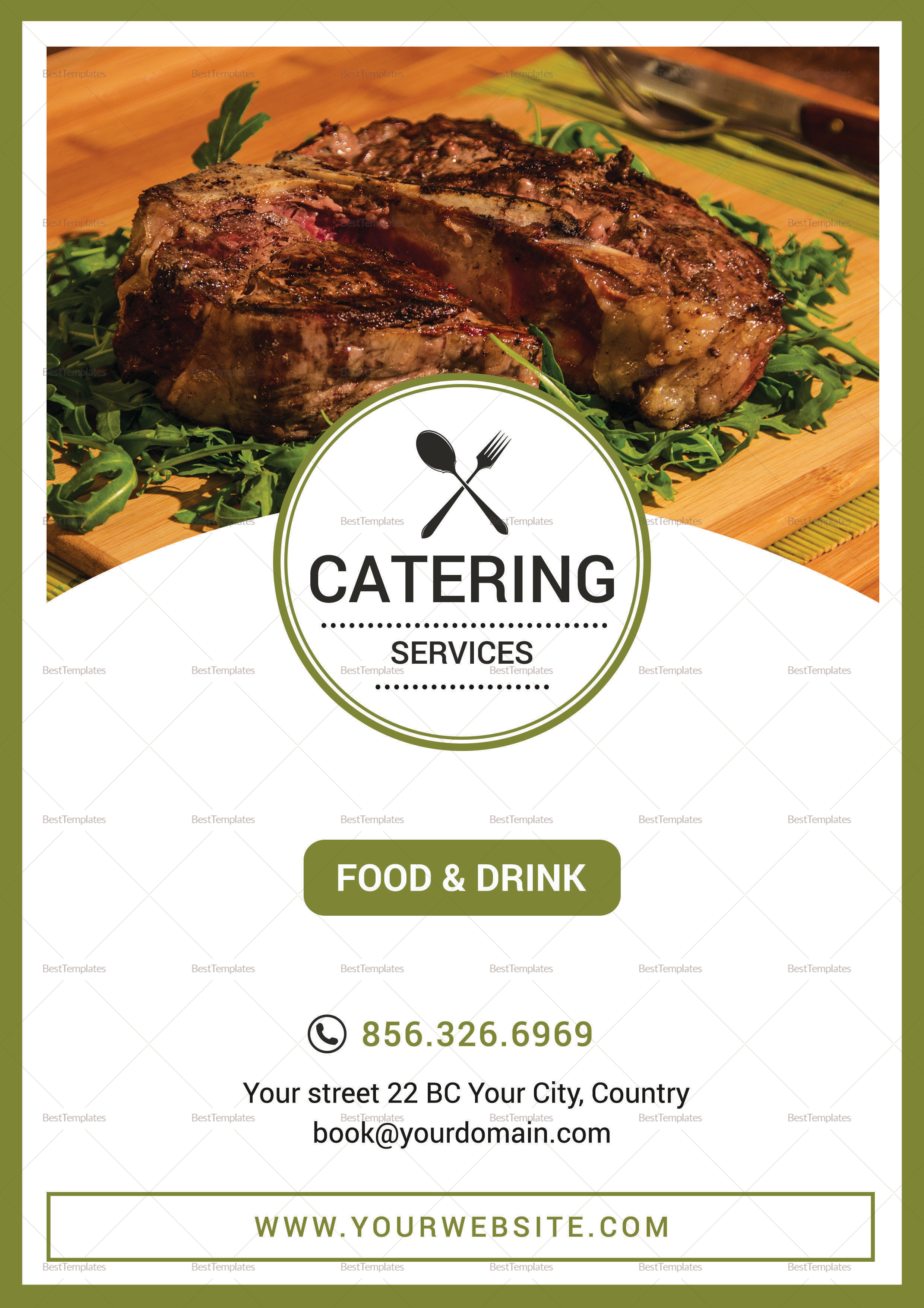 Catering Services Menu Design Template In PSD Publisher Word