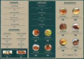 Classic Cafe Menu Tri Fold Design Template in PSD, Word, Publisher