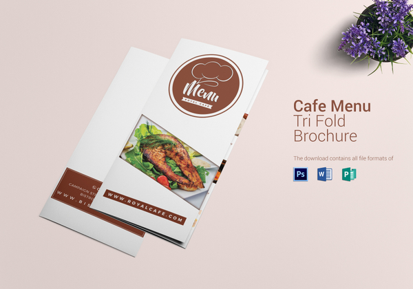 Restro Cafe Tri-Fold Brochure Menu Design Template in PSD, Word, Publisher