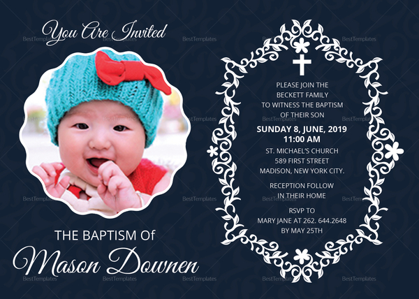 Christening Baptism Invitation Design Template In Word PSD Publisher