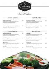 Food Catering Service Menu Design Template in PSD, Word, Publisher