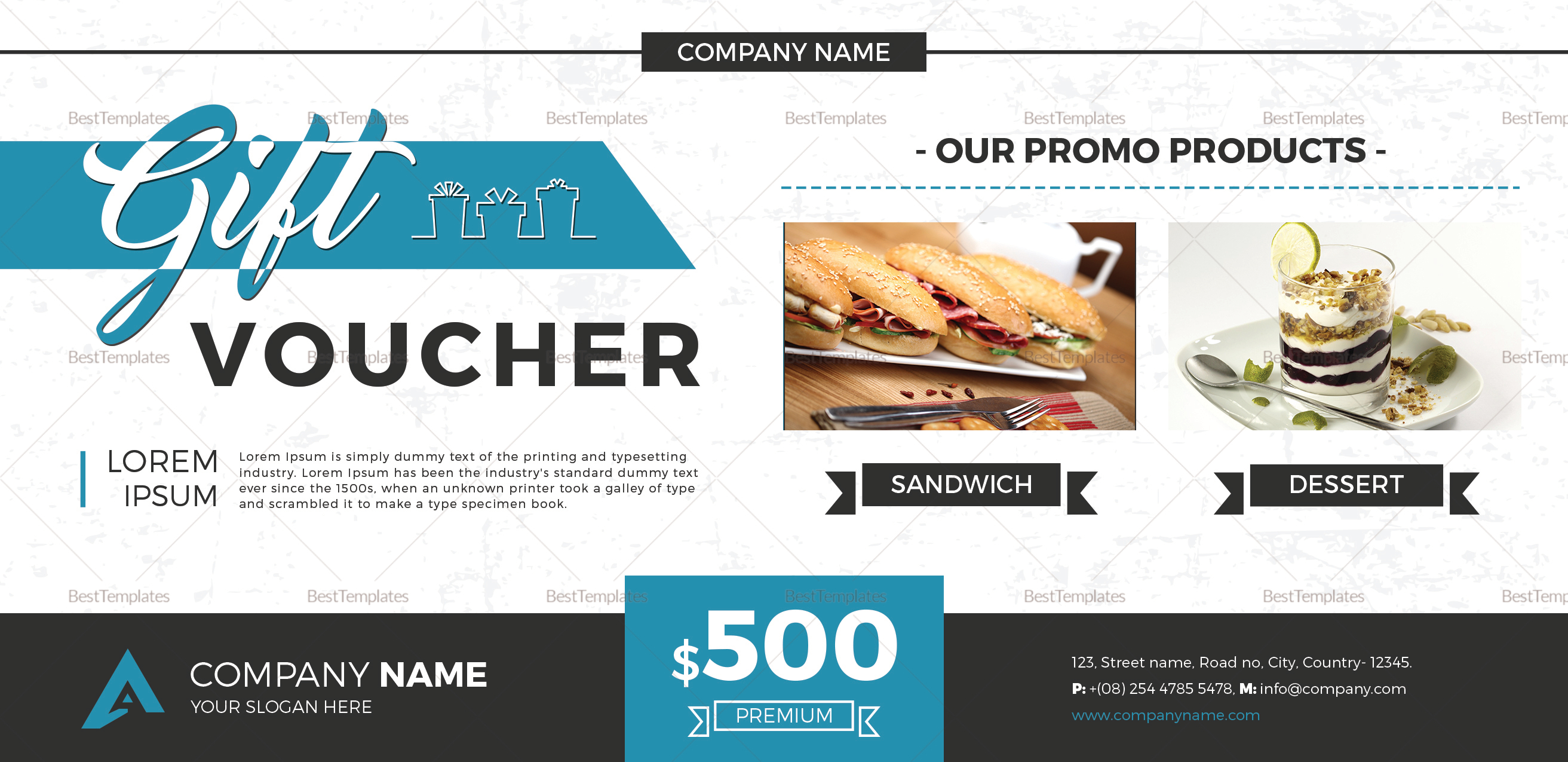 Modern Gift Voucher Design Template in Word, PSD, Pages, Publisher